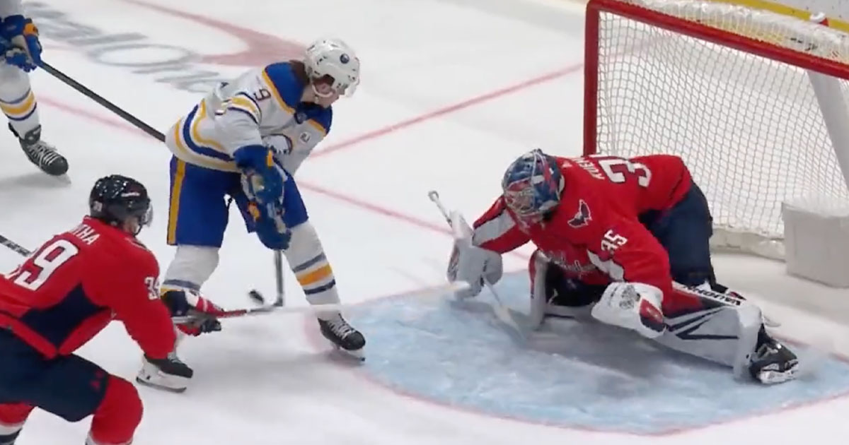 Sabres' Zach Benson scores insane first career NHL goal - Gino Hard