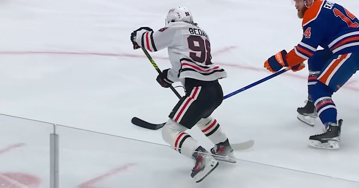 Connor Bedard scores with lethal release against Oilers - Gino Hard